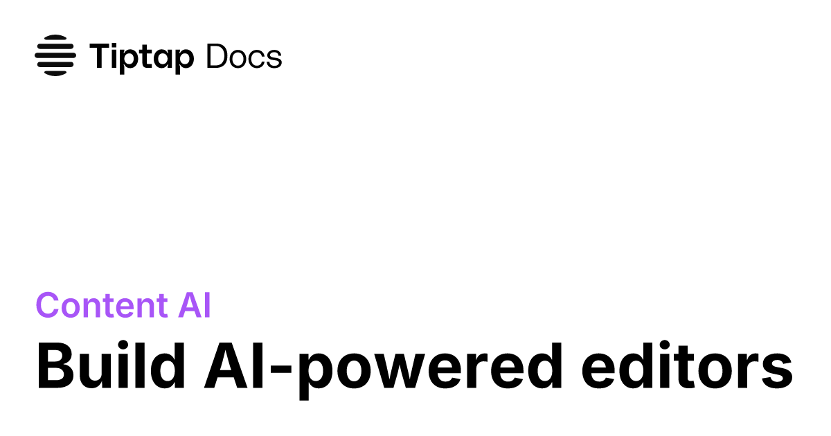 AI | Tiptap Content AI