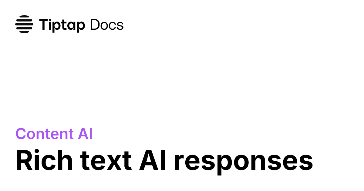 Format | Tiptap Content AI Docs