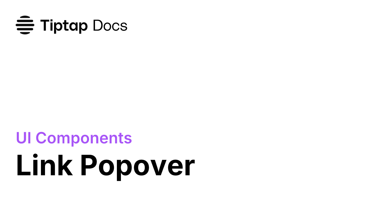 Link popover | Tiptap UI Components