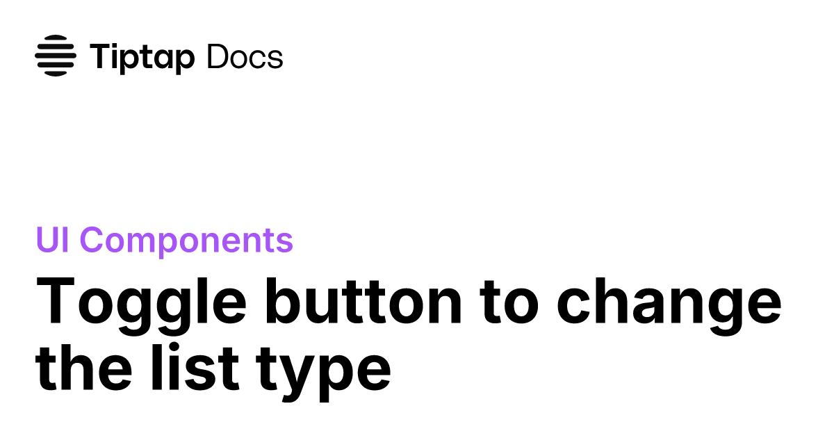 List button | Tiptap UI Component