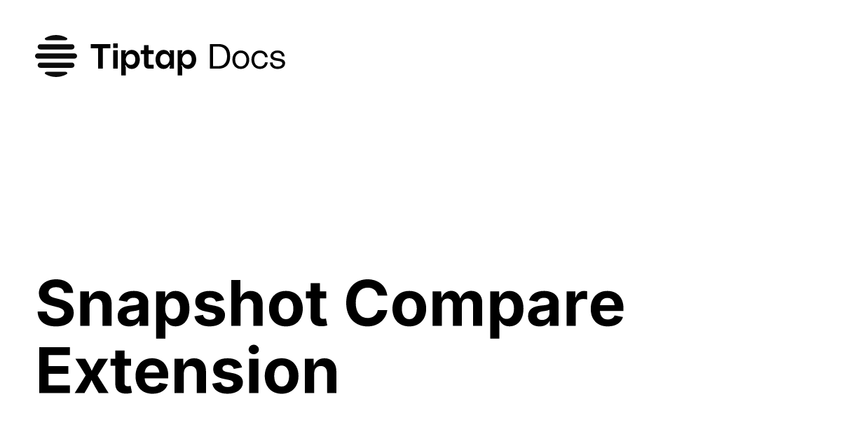 Snapshot Compare Extension